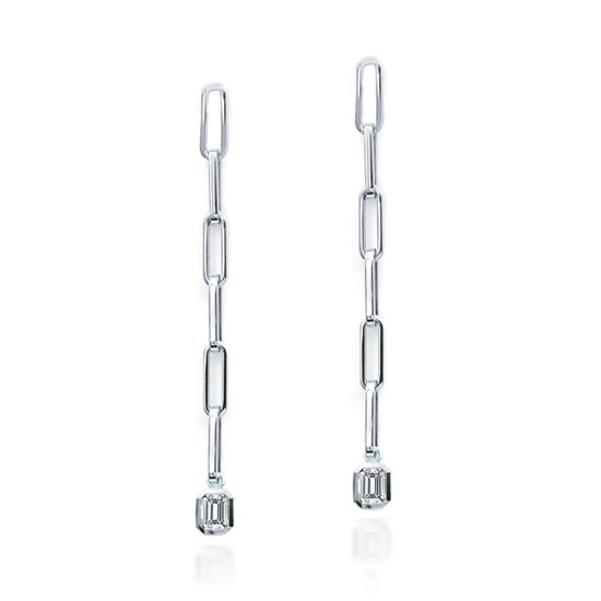 14k Gold Chain Link Diamond Dangle