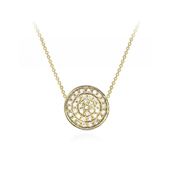 Diamond Pave Disc Necklace