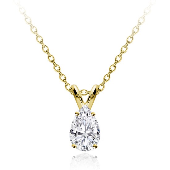 Pear Diamond Solitaire Pendant