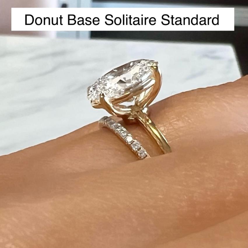 Donut Base Basket Solitaire Engagement Ring Settng in 18K Rose Gold